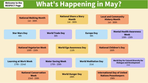 May RESPECT Calendar | Genially