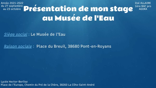 rapport de stage 3 | Genially