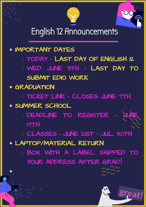 English 12 Announcements