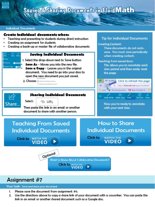 FluidMath: Saving & Sharing Teaching Files