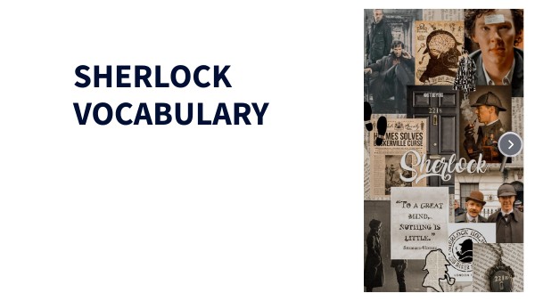 SHERLOCK VOCABULARY