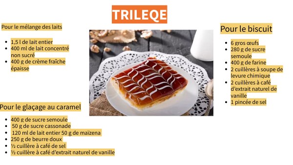 Présentation Trileqe (recette albanaise)