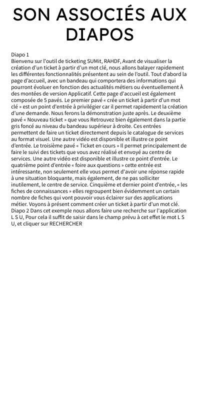 Souces-SON associés aux diapo