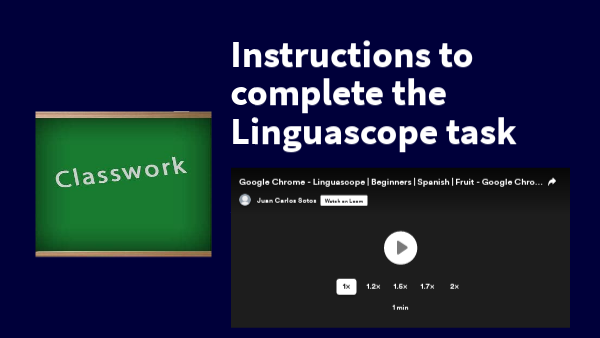 Instructions for tasks in Linguascope