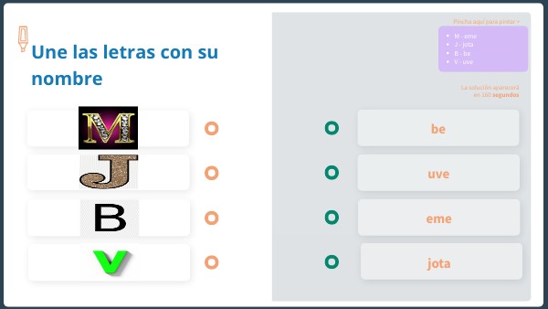 Une las letras con su nombre