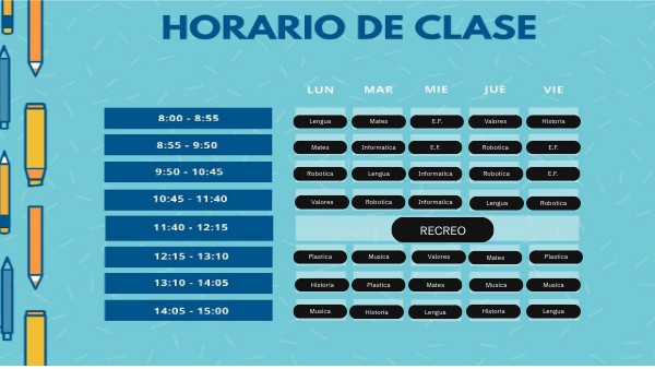 horario clase | Genially