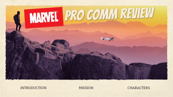 Pro Comm Basics Test Review- Marvel Themed | Genially