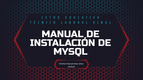 Manual de instalación de MySQL | Genially