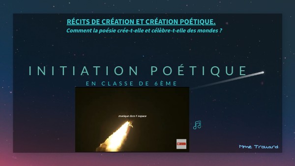 Initiation poétique 6e | Genially