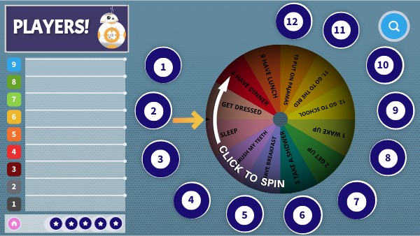 5° anos DAILY ROUTINE ROULETTE