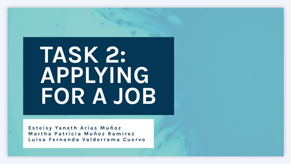Task 2: Applying for a job | Genially