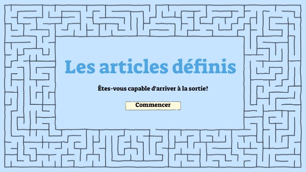 LES ARTICLES DÉFINIS EXERCICE | Genially