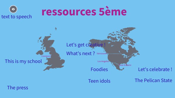 ressources 5e anglais Matour | Genially