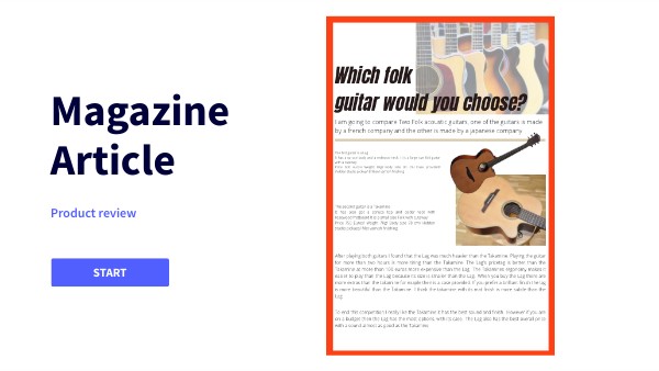 Create your own Magazine article