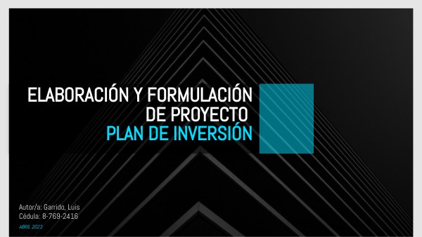 PLAN DE INVERSIÓN DE PROYECTO | Genially