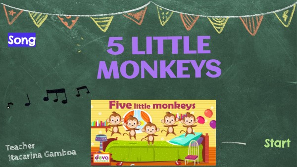 5 little monkeys SONG | Genially