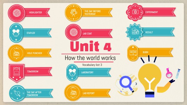 Vocabulary list 4 Unit 4