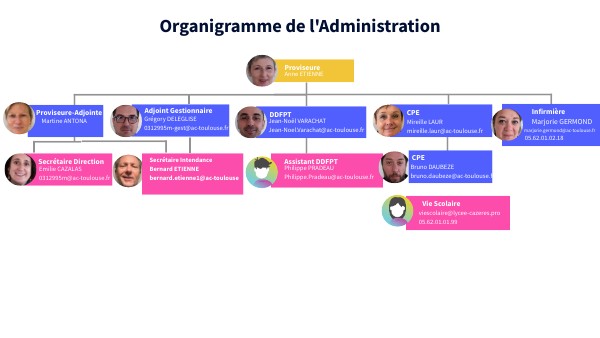 Organigramme de l'administration | Genially