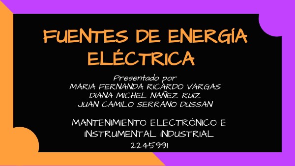 Presentación fuentes de energía eléctrica