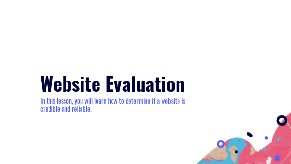 Website Evaluation lesson