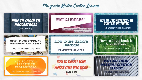 8th grade Media Lessons 2021