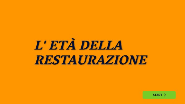 L'età della Restaurazione | Genially