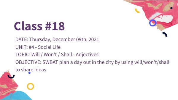 Class #18 - 3Level | Genially