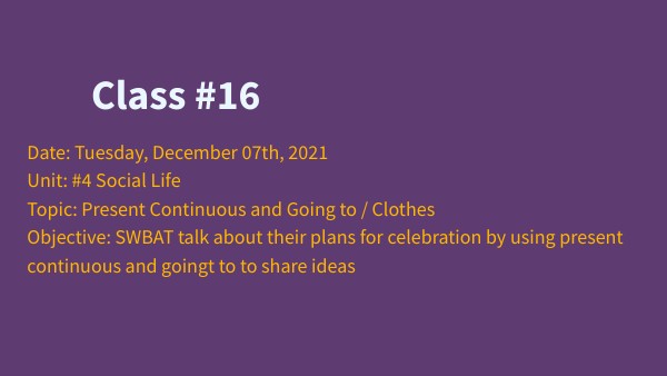 Class #16 - 3Level | Genially