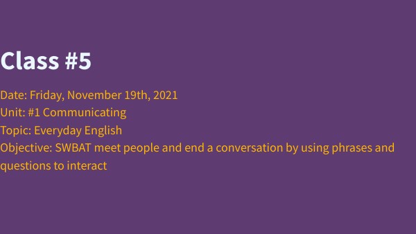 CLASS #5 - 3Level | Genially