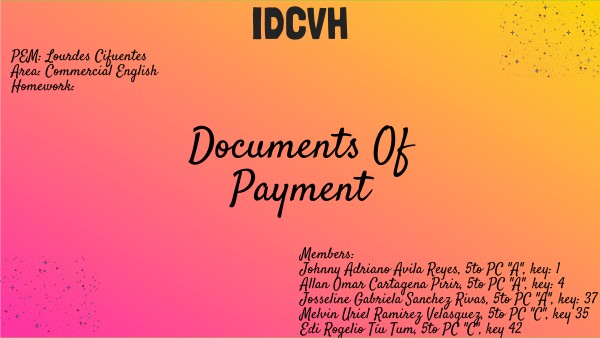 Documents of Payment | Genially