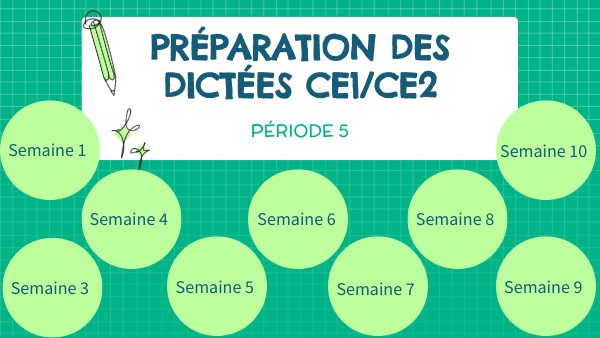 Préparation des dictées CE1 CE2 - Période 5