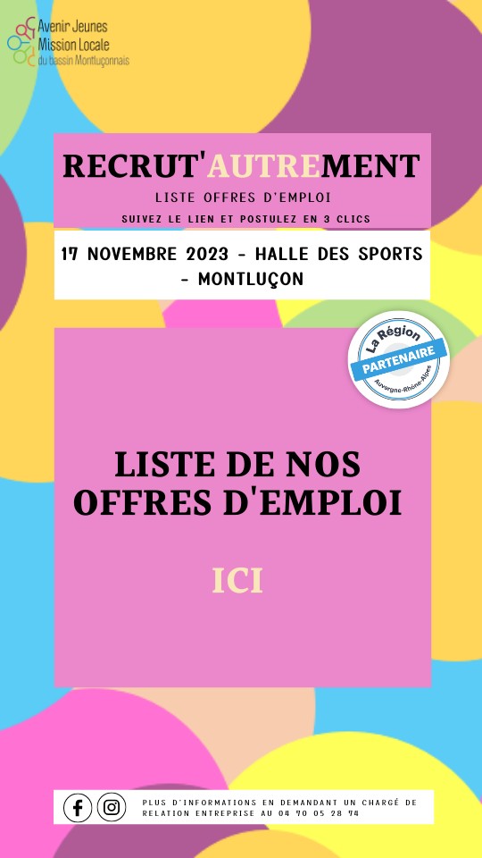 Liste Offres d'emploi - RECRUT'AUTREMENT 2023