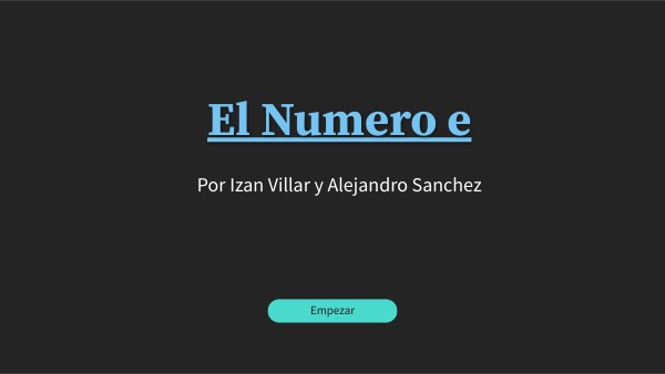 el numero e