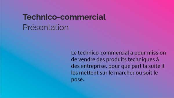 Technico-commercial | Genially