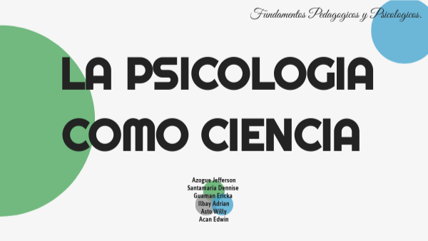 LA PSICOLOGIA COMO CIENCIA | Genially