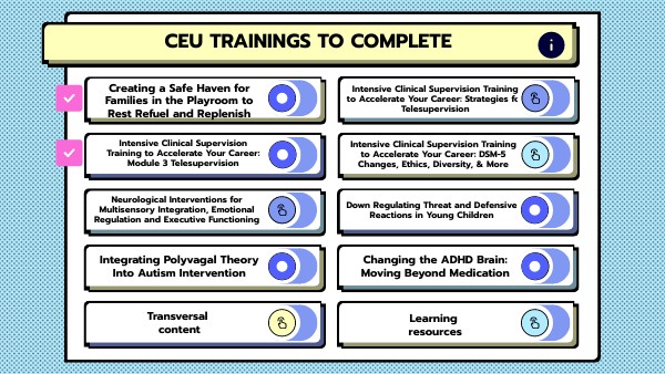 CEU Trainings to Complete
