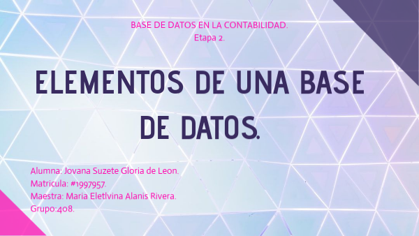 Elementos de la base de datos | Genially