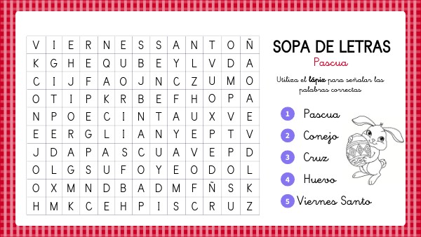 SOPA DE LETRAS DE PASCUA