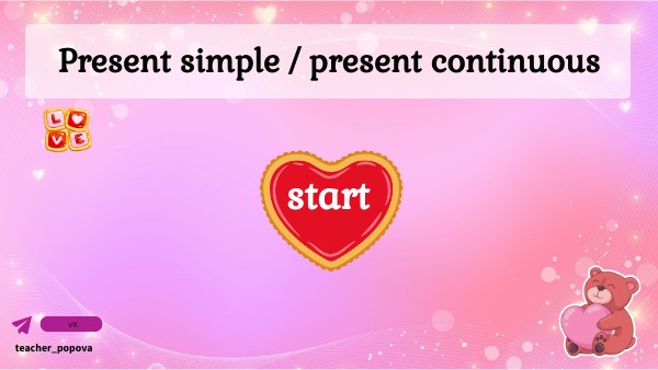 present simple continuous quiz | Genially