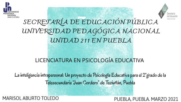 Presentaciòn Examen Profesional Psic. Educ. 2019 - 2021 | Genially
