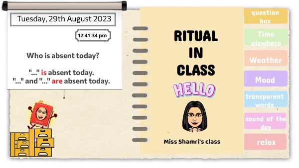 6th grade - 1st semester - ritual in class - Miss Shamri | Genially