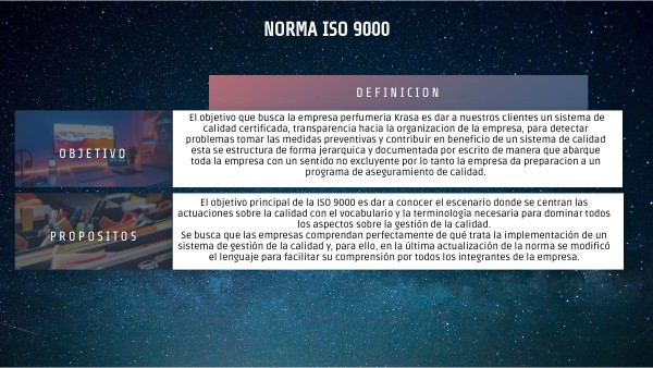 NORMA ISO 9000 Y SA 8000 | Genially