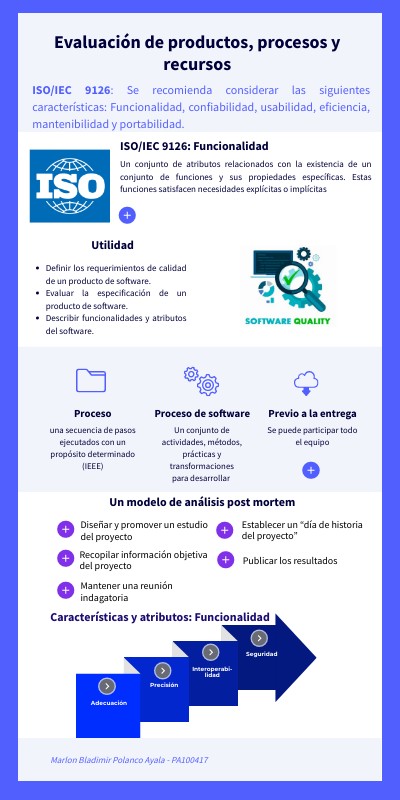 Infografía para la evaluación de productos, procesos y recursos