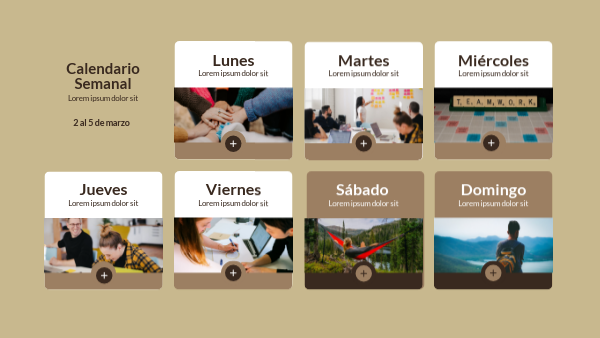 Calendario semanal del 2 al 5 de marzo | Genially