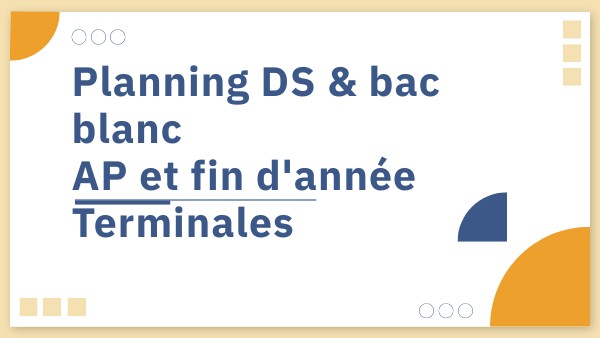 Planning DS-Bac blanc 2024-2025 | Genially