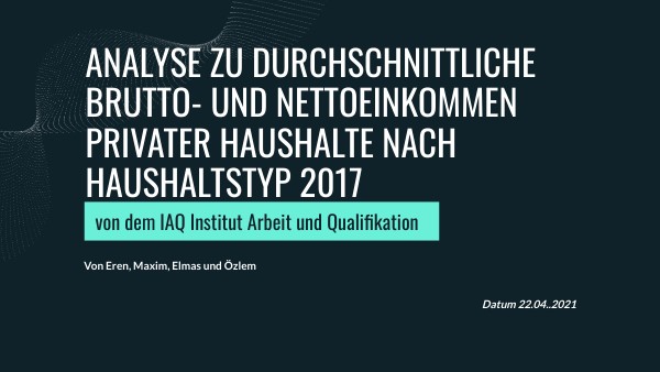 Analyse zur Statistik Brutto und Nettoeinkommen von Haushaltstypen
