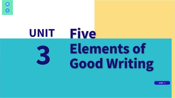 Unit 3 Five elements of good writing | Genially