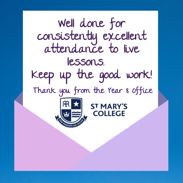 Year 8 Attendance Post Card