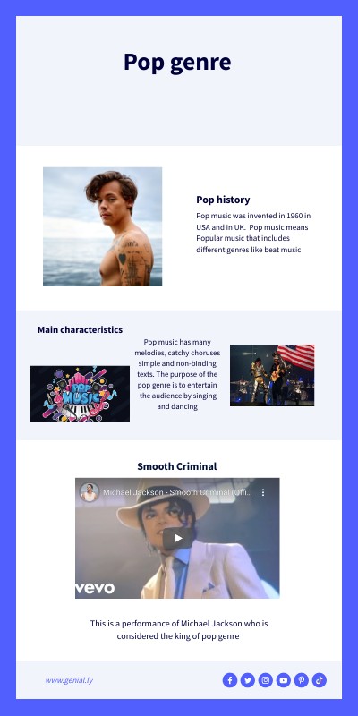 infographic pop music | Genially