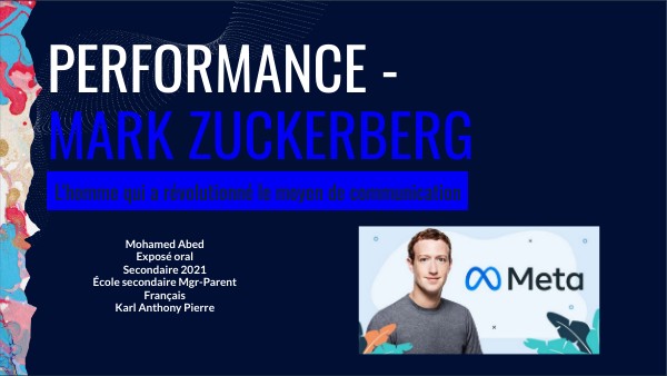 Performance - Mark Zuckerberg | Genially